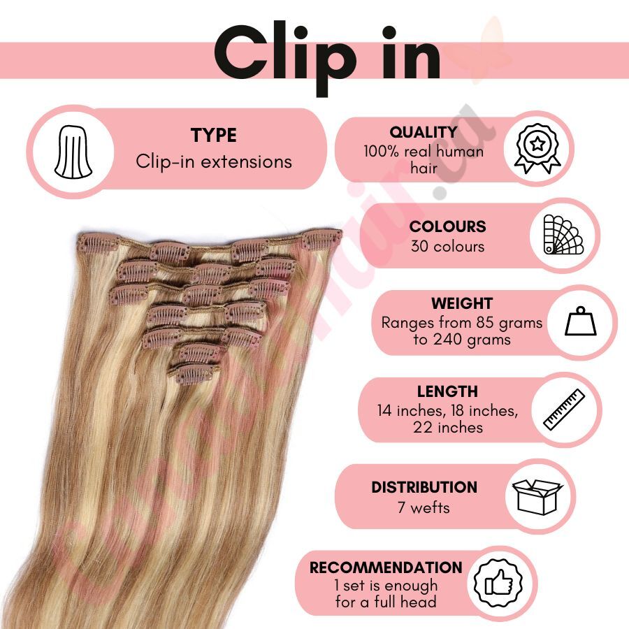 Real human hair clip in extensions store
